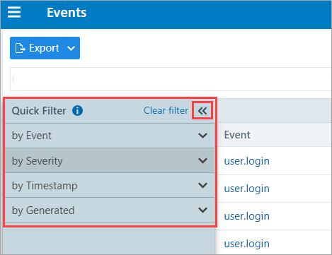 View and Export Events