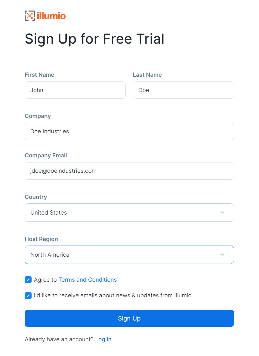 Set Up an Illumio Console Account